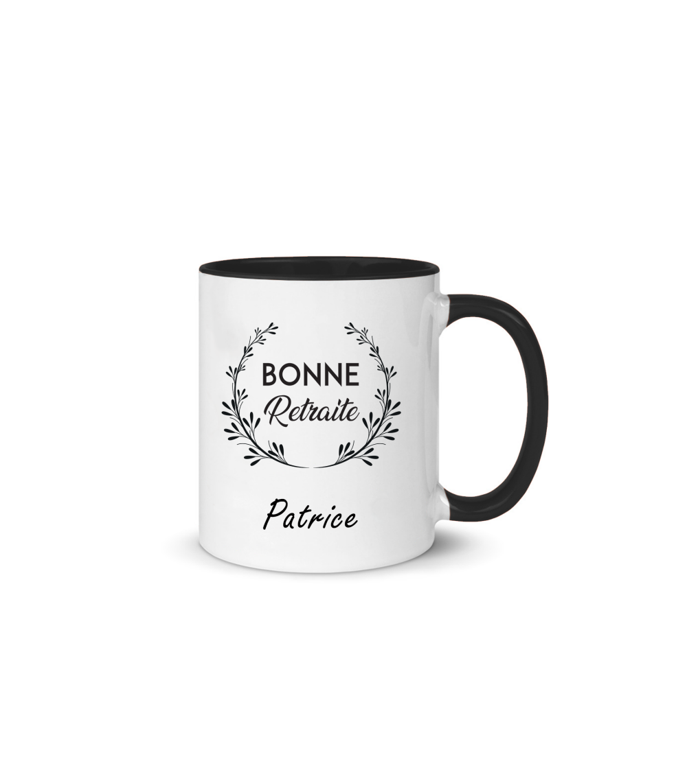 Mug bicolore noir personnalisé sur www.kiofre.com