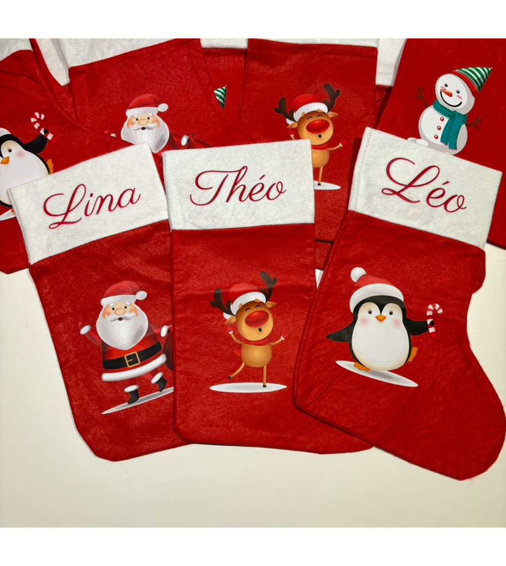 Chaussette / Botte de noël personnalisée bonhomme de neige sur www ...